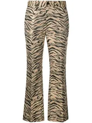 Zadig&Voltaire Animal-print Flared Cropped Trousers