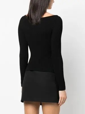 COURREGES V-neck Ribbed Jumper