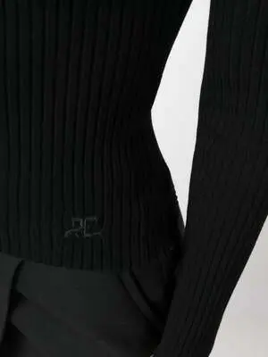 COURREGES V-neck Ribbed Jumper