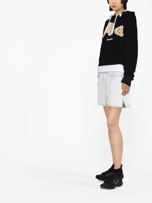Palm Angels Bear-motif Drawstring Hoodie - Black