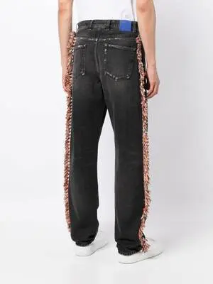 COUNTY OF MILAN Fringe-detail Straight-leg Jeans