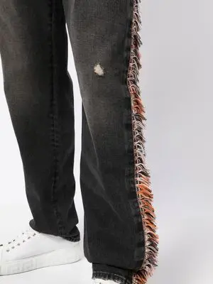 COUNTY OF MILAN Fringe-detail Straight-leg Jeans