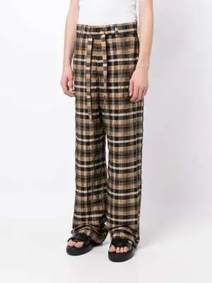 Nanushka Check-pattern Straight-leg Trousers
