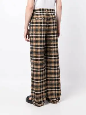 Nanushka Check-pattern Straight-leg Trousers