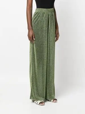 Oseree Lurex-detail Trousers - Green