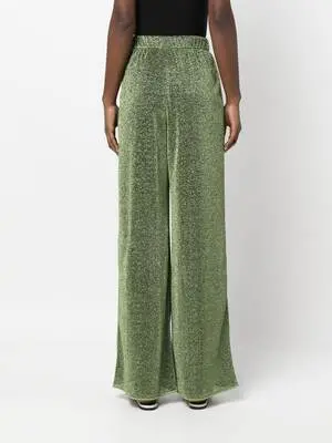 Oseree Lurex-detail Trousers - Green