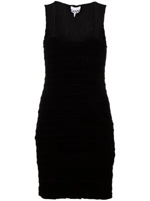GANNI Scoop-neck Velvet Dress