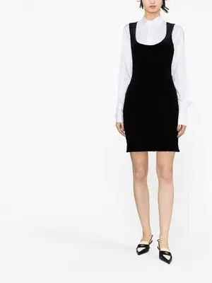 GANNI Scoop-neck Velvet Dress