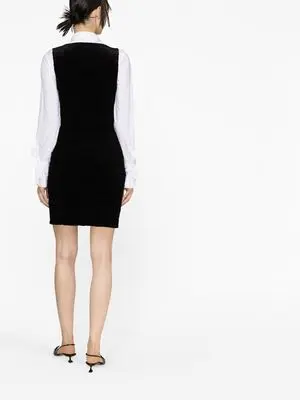 GANNI Scoop-neck Velvet Dress