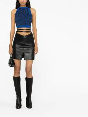 Balmain Monogram Knit Crop Top