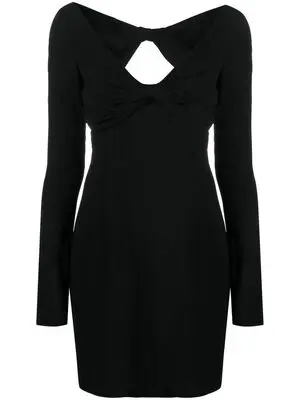 Blumarine Long-sleeve V-neck Minidress