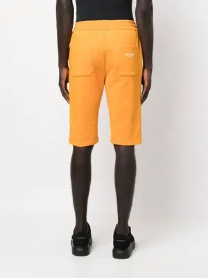 Balmain Drawstring-waist Cotton Shorts - Orange