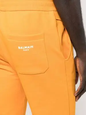 Balmain Drawstring-waist Cotton Shorts - Orange