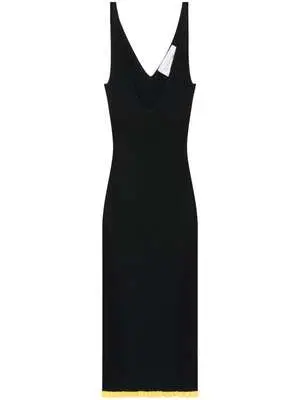 AZ FACTORY X Ester Manas V-neck Ribbed Midi Dress