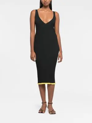 AZ FACTORY X Ester Manas V-neck Ribbed Midi Dress