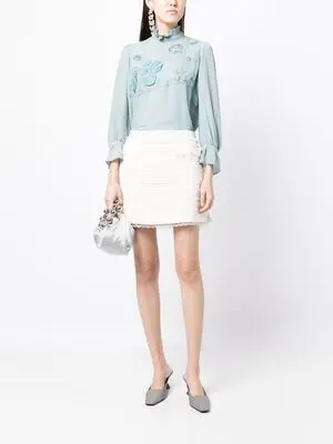 Shiatzy Chen Floral Appliqué Blouse