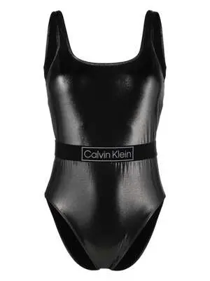 Calvin Klein Metallic One-piece Swimsuit - Grey