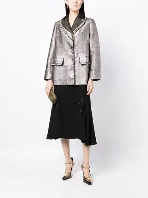 Shiatzy Chen Metallic Fringed-trim Blazer