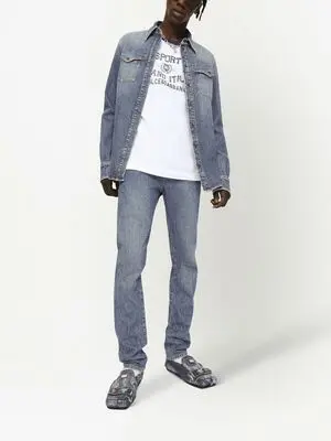Dolce & Gabbana Logo-appliqué Skinny Jeans - Blue