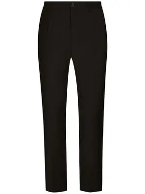 Dolce & Gabbana Logo-embroidered Trousers - Black