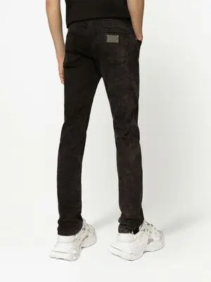 Dolce & Gabbana Marble-effect Skinny Jeans - Black