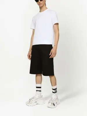 Dolce & Gabbana Logo Tag Cotton Shorts - Black