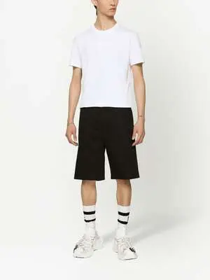 Dolce & Gabbana Logo Tag Cotton Shorts - Black