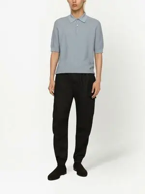 Dolce & Gabbana Waffle-knit Short-sleeved Polo Shirt