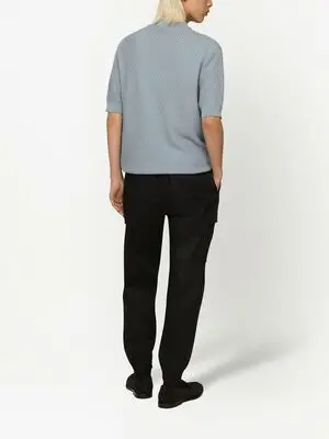 Dolce & Gabbana Waffle-knit Short-sleeved Polo Shirt