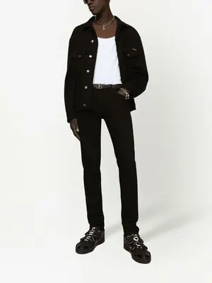 Dolce & Gabbana Button-up Denim Jacket - Black