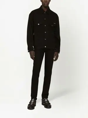 Dolce & Gabbana Button-up Denim Jacket - Black
