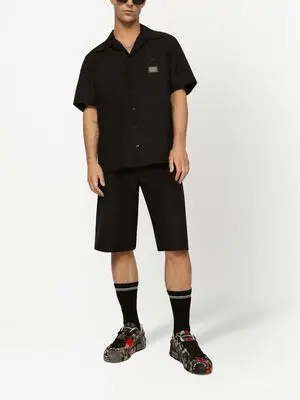 Dolce & Gabbana Logo-tag Cotton Shirt - Black