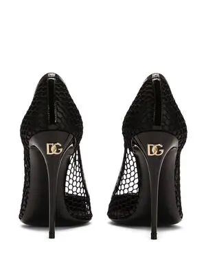 Dolce & Gabbana 105mm Patent Leather Mesh Pumps