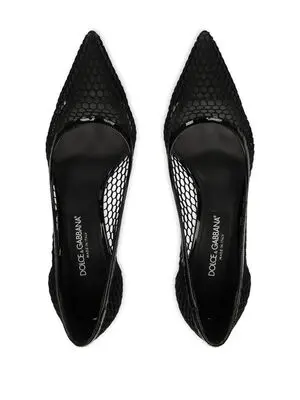 Dolce & Gabbana 105mm Patent Leather Mesh Pumps