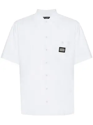 Dolce & Gabbana Logo-tag Cotton Bowling Shirt - White
