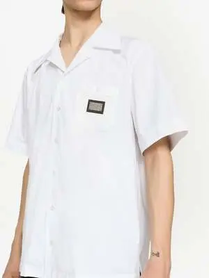 Dolce & Gabbana Logo-tag Cotton Bowling Shirt - White