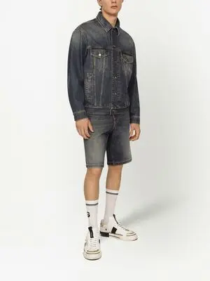 Dolce & Gabbana Distressed Denim Jacket - Blue