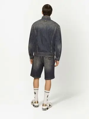 Dolce & Gabbana Distressed Denim Jacket - Blue