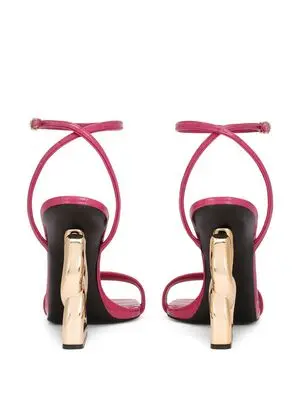Dolce & Gabbana 3.5 105mm Crocodile-embossed Leather Sandals - Pink