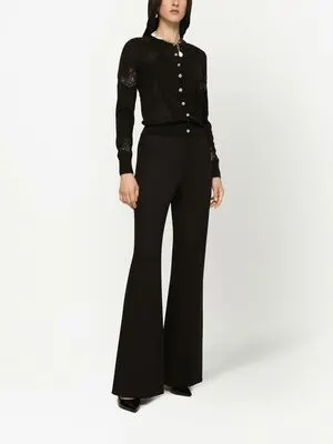 Dolce & Gabbana Lace-panel Cashmere-silk Cardigan - Black