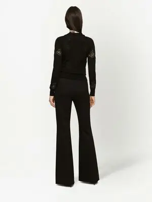 Dolce & Gabbana Lace-panel Cashmere-silk Cardigan - Black