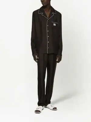 Dolce & Gabbana Logo-embroidered Silk Jogging Pants
