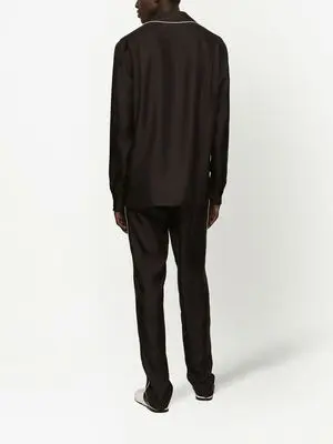 Dolce & Gabbana Logo-embroidered Silk Jogging Pants
