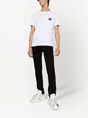 Dolce & Gabbana Logo-appliqué Skinny Jeans - Black