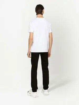 Dolce & Gabbana Logo-appliqué Skinny Jeans - Black