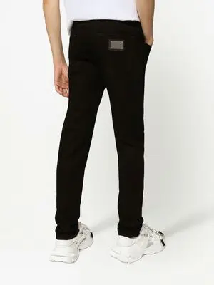 Dolce & Gabbana Logo-appliqué Skinny Jeans - Black