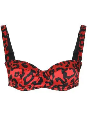 Dolce & Gabbana Leopard-print Balconette Bra - Red