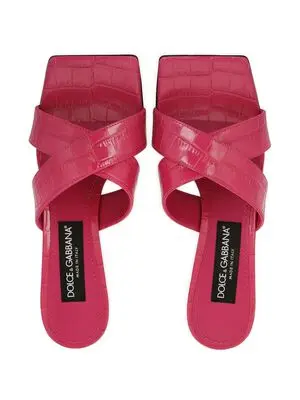 Dolce & Gabbana 75mm Embossed Crocodile Sandals