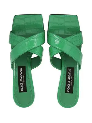 Dolce & Gabbana 3.5 75mm Leather Sandals - Green