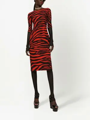 Dolce & Gabbana Zebra-print Midi Dress
